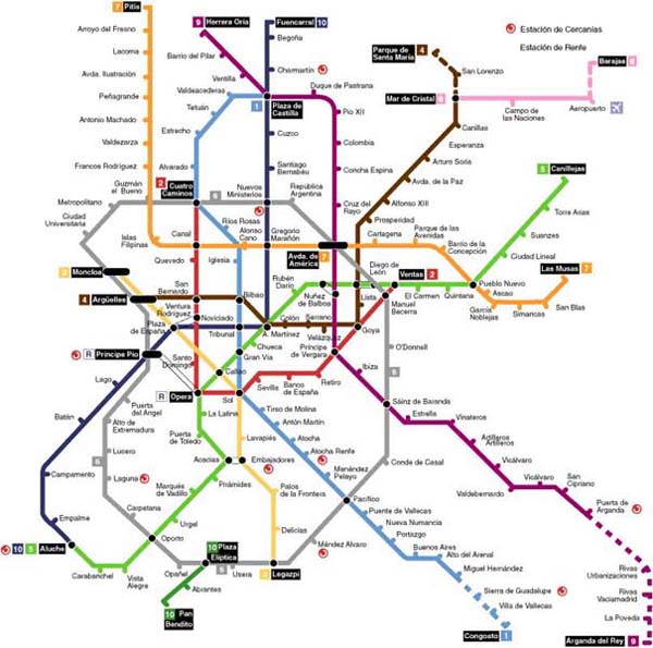 Printable Metro Map Of Madrid